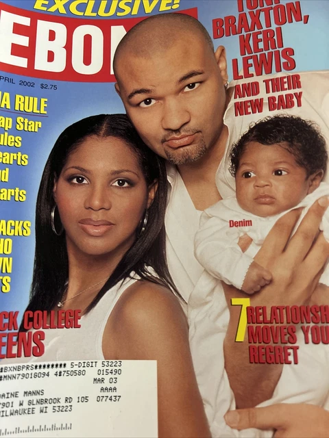 VINTAGE APRIL 2002 Ebony Magazine Toni Braxton Keri Lewis T7 £6.52 ...