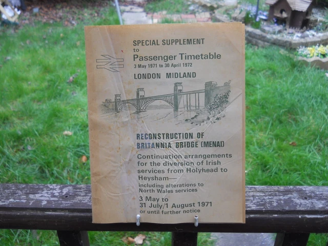 LONDON MIDLAND, RECONSTRUCTION of Britannia Bridge, Timetable ...