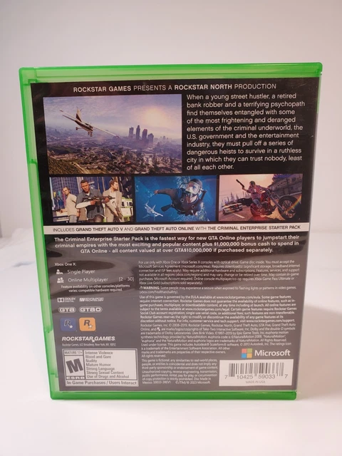 GRAND THEFT AUTO V Premium Edition GTA V Xbox One XB1 Empty Case ...