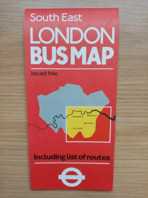 LONDON BUSES 1983 Large Fold Out Bus Map And Guide - South East London ...