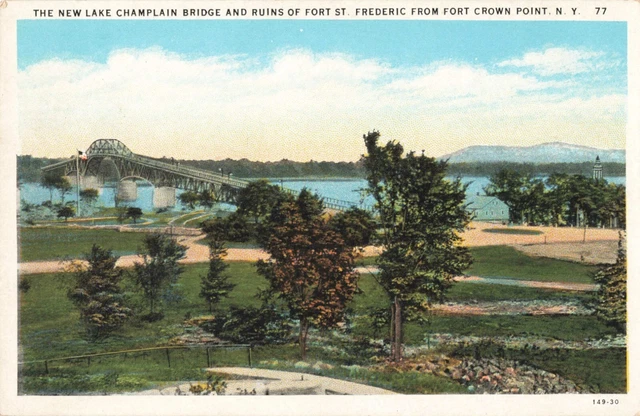 POSTCARD LAKE CHAMPLAIN Bridge Ruins Fort St Frederic Crown Point New ...