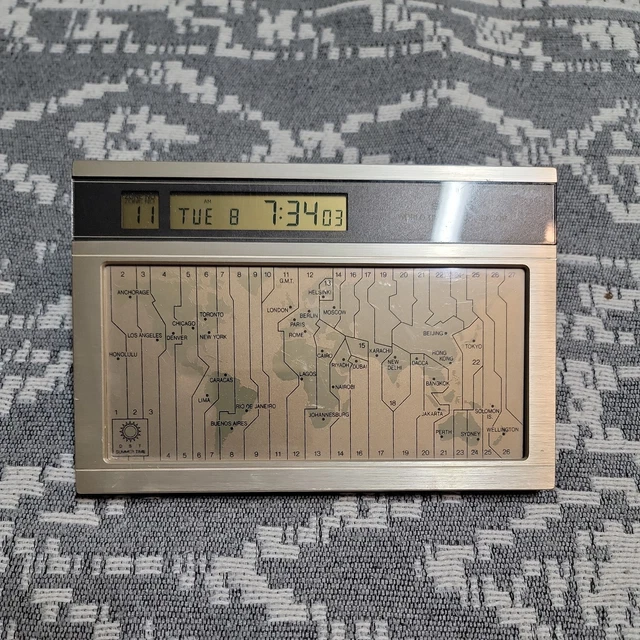 VINTAGE SEIKO WORLD Time Touch Sensor Desk Clock vintage Tested And ...