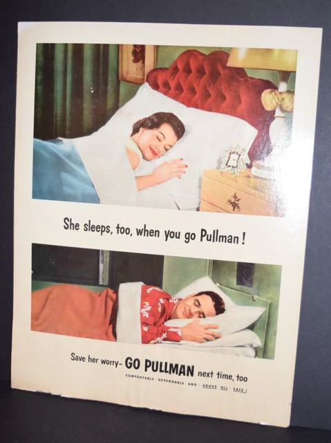 RARE LARGE 1949 Pullman Railcar Co. Advertisement Poster Board a EUR 56 ...