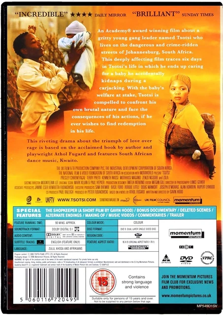 TSOTSI (DVD) PRESLEY Chweneyagae Mothusi Magano Israel Makoe Percy Matsemela £5.62 - PicClick UK