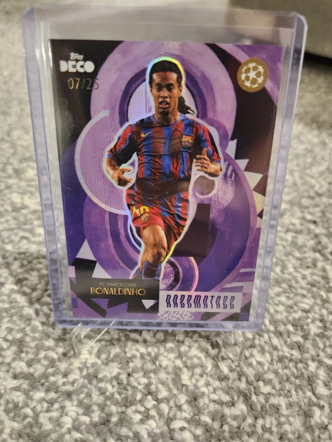 TOPPS UCC DECO 2024/25 FC Barcelona Ronaldinho SSP Razzmatazz Insert ...