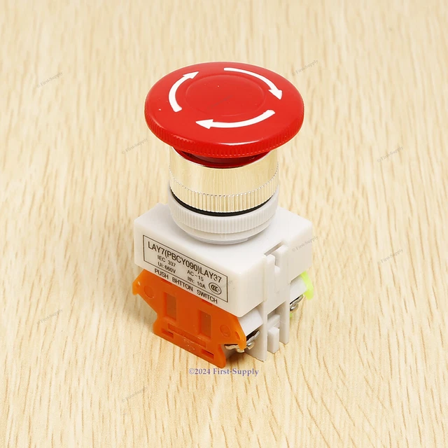EMERGENCY STOP SWITCH Push Button 1NC 1NO 4Pins For CNC Router Lathe 3D ...