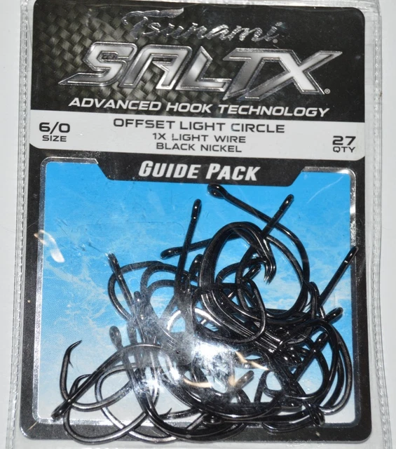 TSUNAMI SALTX SALT x offset light circle hooks size 1x light wire 6/0 ...