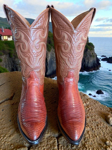 TONY LAMA 8850 Rust Exotic Tegu Lizard Size 13-D Super Nice! 1048-16036 ...