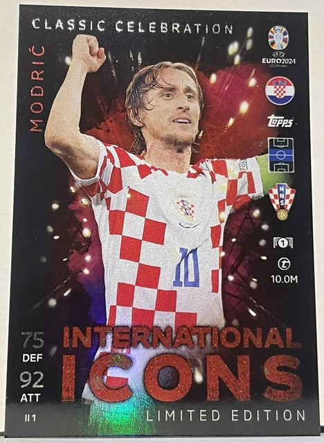 LIMITED EDITION LUKA Modric Match Attax EURO 2024 International Icons ...