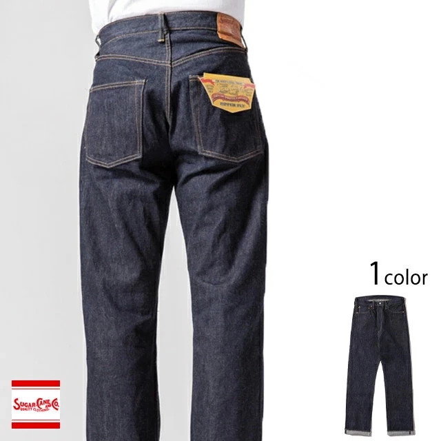 SUGAR CANE SC42955A 14oz. Denim 1955Z MODEL Zipper Fly Regular Straight ...