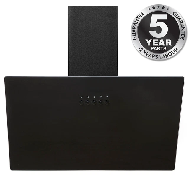 60CM GLASS COOKER Hood Black Angled Chimney Extractor Fan - SIA AH60BL ...