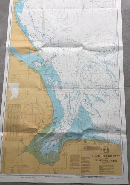 VINTAGE ADMIRALTY CHART (1988) - Flamborough Head to Blakeney Point - L ...