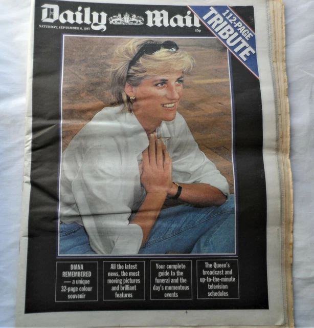 DAILY MAIL NEWSPAPER September 1st 1997 Princess Diana tribute.Special ...