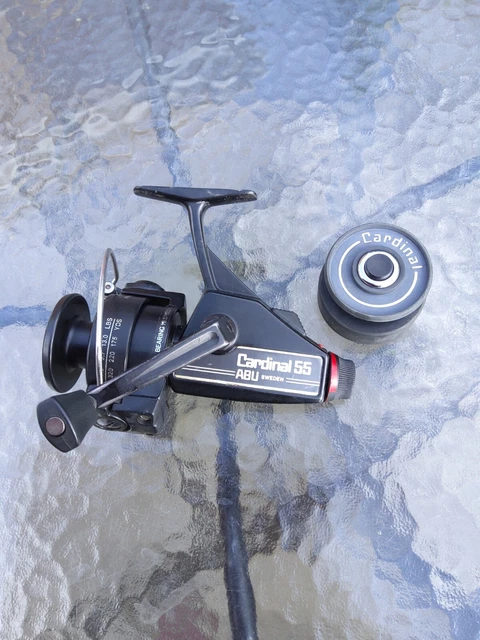 VINTAGE ABU CARDINAL 55 Fishing Reel + Spare Spool In Very Good ...