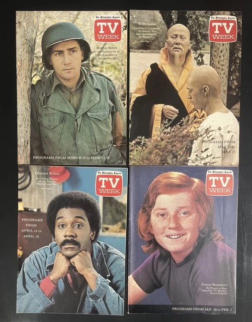 1970’S THE PHILADELPHIA Inquirer TV week Guide lot of 4 Martin Sheen ...