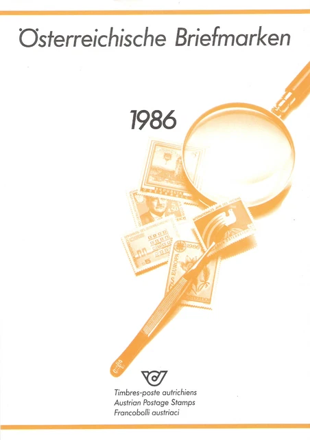 ÖSTERREICH 1986 / Jahrgangsmappe mit Beschreibung / Komplett ...