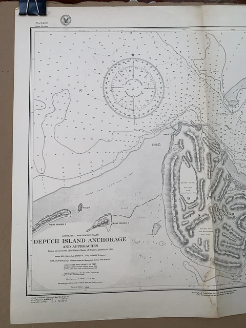 ORIGINAL WWII US Navy Map North Coast Australia - Depuch Island ...
