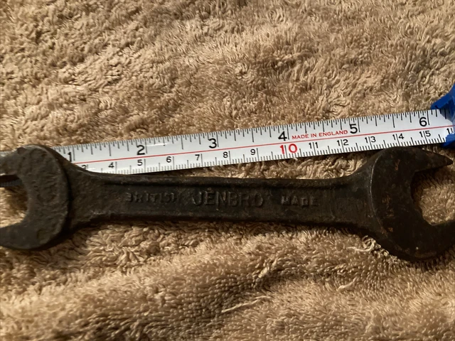 BRITISH JENBRO MADE, open jaw spanner 5/16"W x 3/8"W Vincent Rapide ...