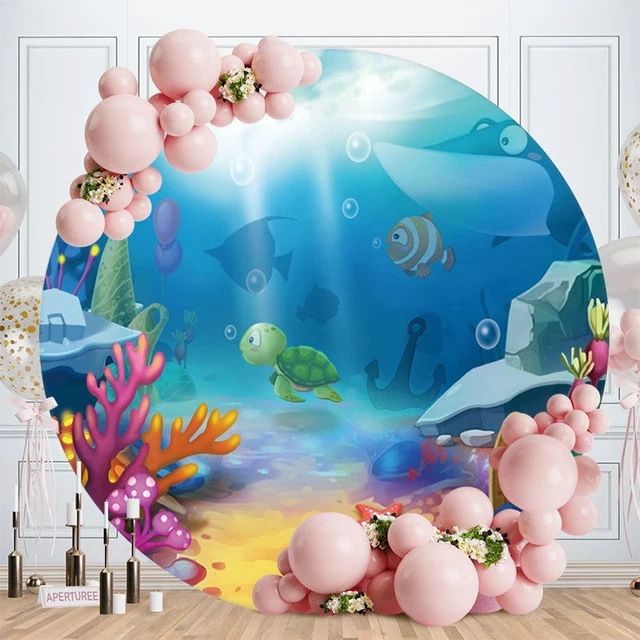 CIRCLE CARTOON SEA World Birthday Party Backdrop $37.94 - PicClick AU