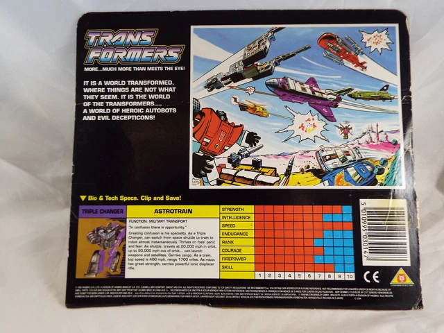 TRANSFORMERS GENERATION 1, G1 Decepticon Parts Astrotrain Tech Specs £4 ...