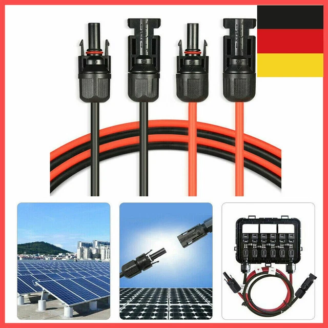 VERLÄNGERUNGSKABEL BEIDSEITIG SOLARSTECKER Solarkabel 4 6mm² fürSolarmodulePanel EUR 8,99 ...