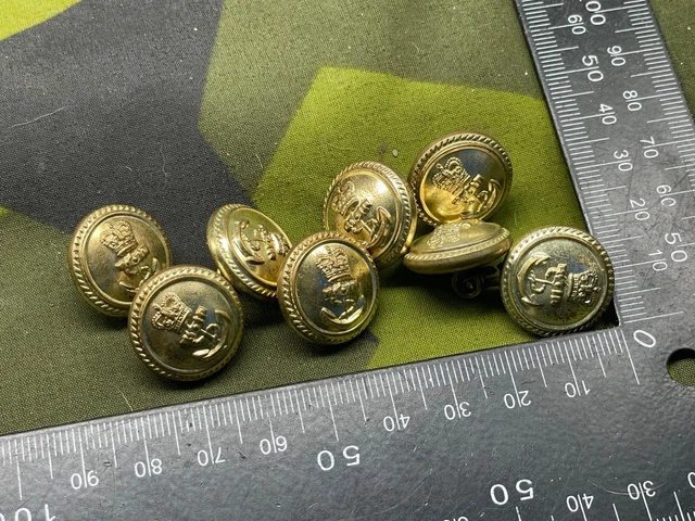 ORIGINAL SMALL GROUP of Queen's Crown British Royal Navy Tunic Buttons ...