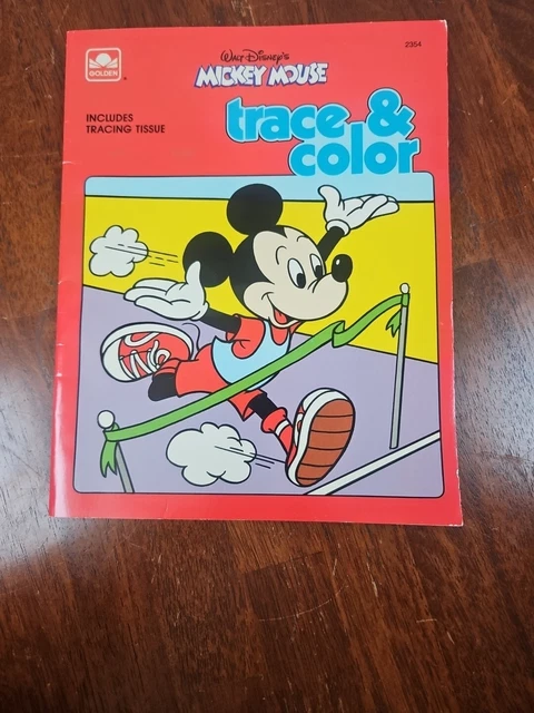 VINTAGE 1985 COLORING Book Disney's Mickey Mouse Trace & Color unused £ ...