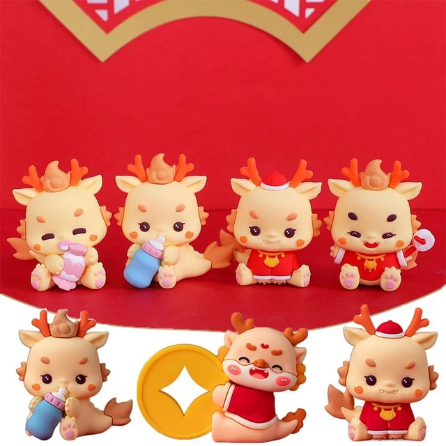 MINIATURE GOLDEN DRAGON Figurine 2024 Dragon Year Mini Resin Craft Home ...