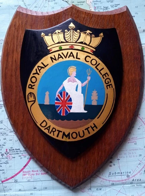 VINTAGE HMS GREENWICH COLLEGE Royal Navy Ship Badge Crest Shield Plaque ...