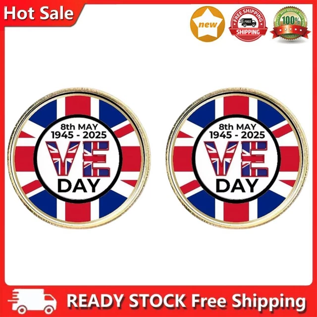 VE DAY 80TH Anniversary Pin Badge VE Day Badge VE Day 1945-2025 Lapel ...