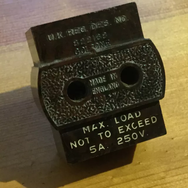 VINTAGE GOLTONE BROWN Bakelite 3 x 2 Pin Plug Adaptor, 5 Amp, English ...