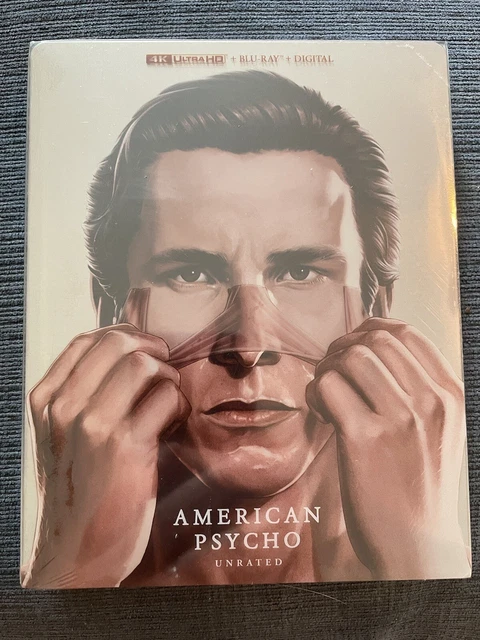 AMERICAN PSYCHO STEELBOOK Blu-ray digitale 4K UHD non valutato nuovo sigillato in fabbrica raro ...