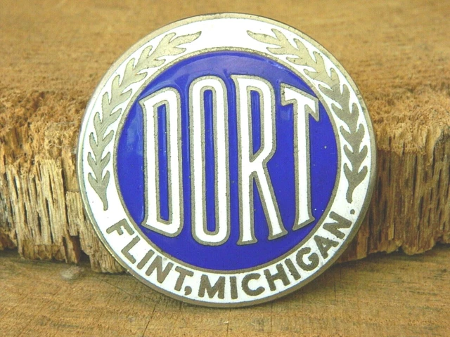 RARE DORT AUTOMOBILE Enameled Radiator Grille Emblem, 1915-1924, Flint ...