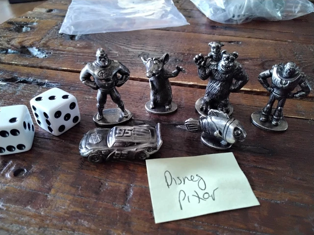 MONOPOLY PEWTER METAL tokens Disney pixar monsters Edition game board ...