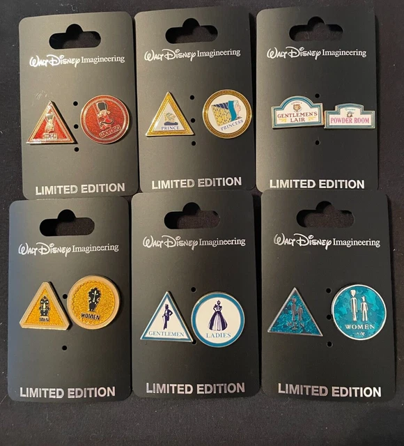 DISNEY- WDI DISNEYLAND Restroom Bathroom Sign 12 pins £400.52 - PicClick UK