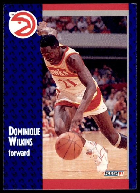 1991-92 FLEER BASKETBALL Base Dominique Wilkins EX Atlanta Hawks #6 ...