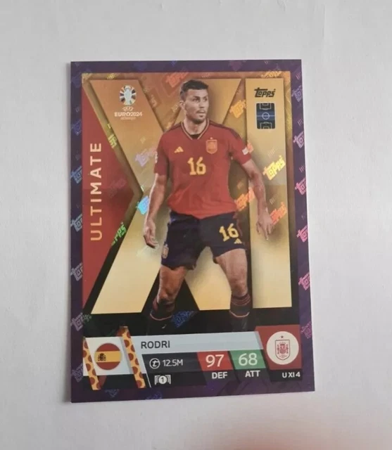 N.UXI4 RODRI SPAIN Ultimate XI Parallela - Match Attax Euro 2024 Topps ...