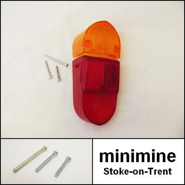 CLASSIC MINI MK1 Rear Light Lamp Stop Tail Lens, Indicator Lens & Screw ...