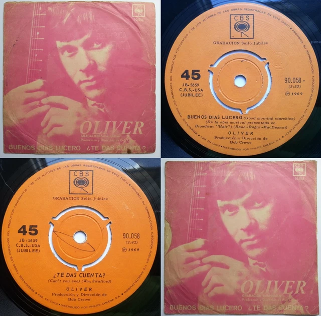 OLIVER BOB CREWE Hair Good Morning Starshine 1969 Promo Uniq Ps Presse ...
