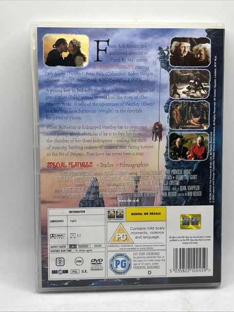 THE PRINCESS BRIDE (1987) DVD Rob Reiner $12.04 - PicClick AU