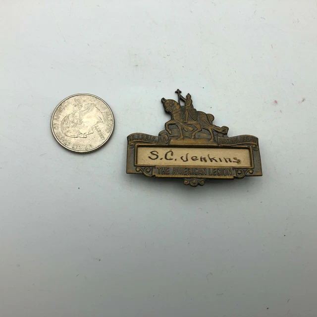 ART DECO ST Louis Birthplace American Legion Name Tag Badge Whitehead ...