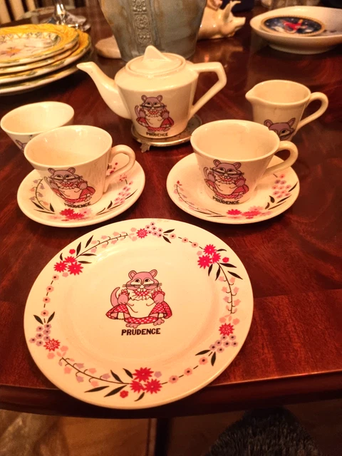 RARE VINTAGE CHAD Valley Prudence Kitten Tea Set Chip On A Cup £26.70 ...