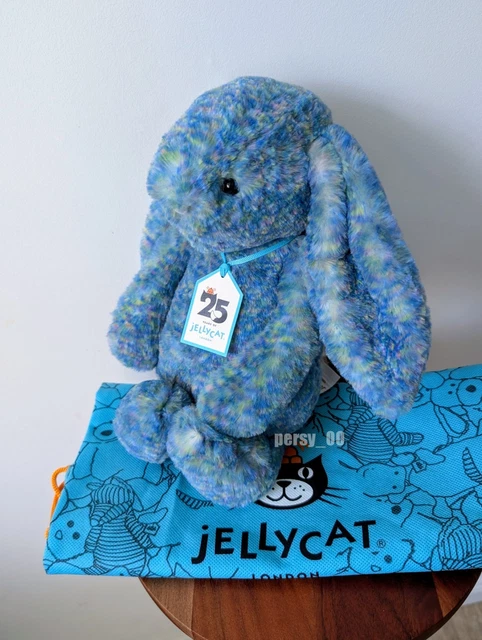 JELLYCAT 25TH ANNIVERSARY medium Bashful Luxe Bunny Azure BNWT and dust bag £52.72 - PicClick UK
