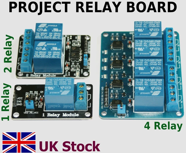 PROJECT 5V RELAY Board Module 1 2 & 4 relay boards Arduino Raspberry PI ...