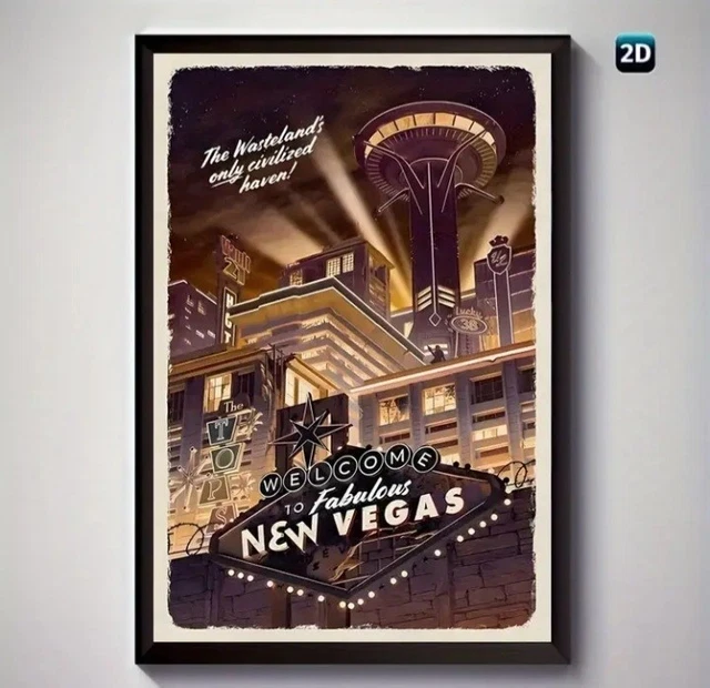 🎁 FALLOUT NEW Vegas Canvas A3 Art Print 30x40cm Christmas XMAS Gift ...