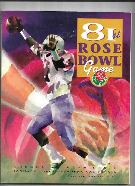 2 JANVIER 1995 Oregon vs Penn State Rose Bowl programme de football ...