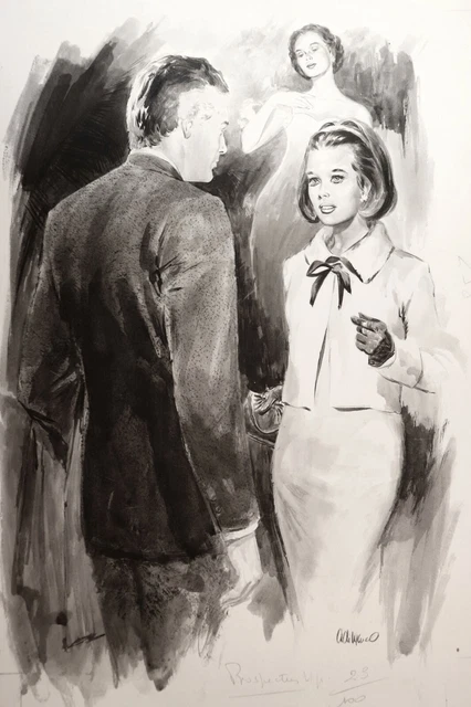 1966 DESSIN ORIGINAL Angelo Di Marco Lavis encre de chine Roman-Photo ...