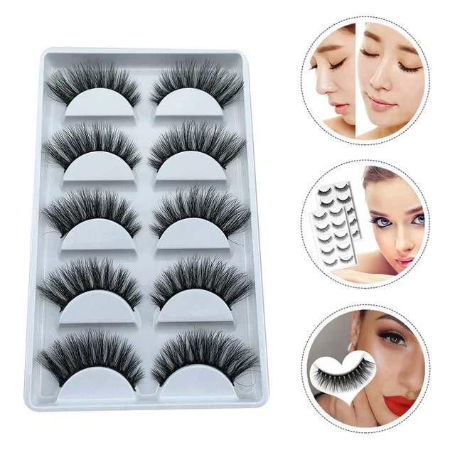 5 PAIRS REALISTIC Fake Eyelashes Girl False Eyelashes Beautiful Makeup ...