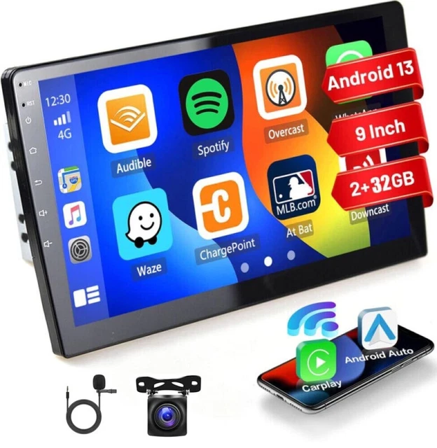 9& ANDROID 13 AUTORADIO Carplay Navi Wifi Bluetooth USB GPS 2+32GB 2DIN + Kamera EUR 69,99 ...