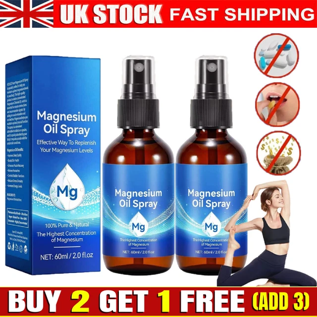 PURE MAGNESIUM OIL Spray - 100% Pure & Natural Magnesium Oil Spray UK £ ...
